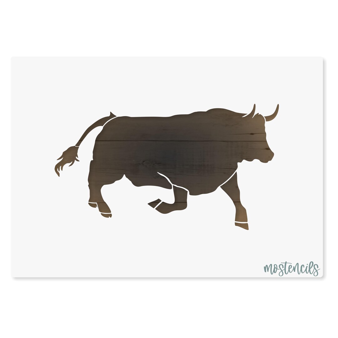 Bull Silhouette Stencil Reusable Motif Size 4.72"x8.26" 12X21 Cm - Etsy