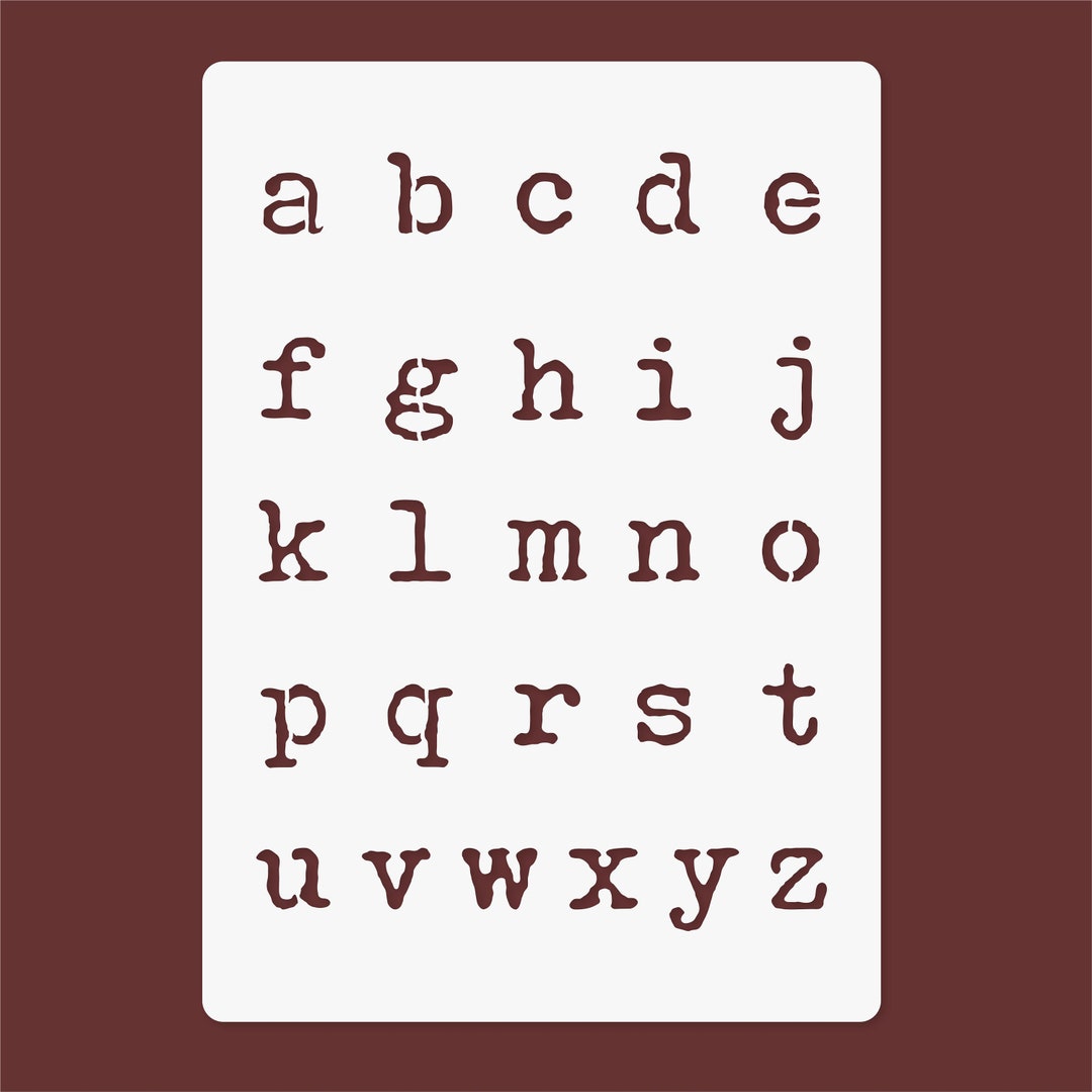 Typewriter Font H25 Mm a to Z Stencil DIN A4 Reusable Thickness 10mil ...
