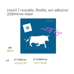 Bull Silhouette Stencil A4 Reusable - Etsy