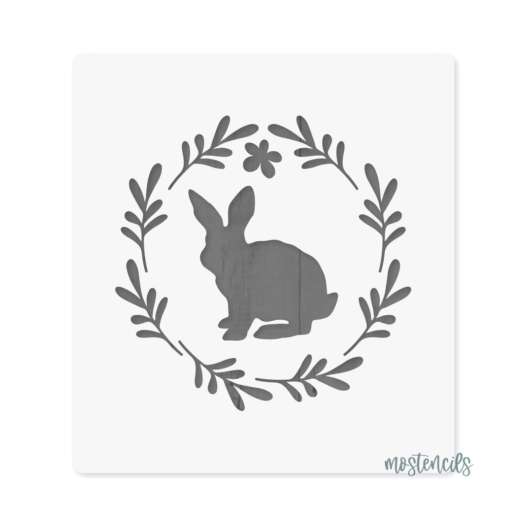 Rabbit Stencil Reusable Motif Size 6.69"x6.69" 17X17 Cm Commercial Use ...