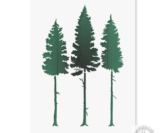 Pine Tree Stencil Reusable Pine Tree Stencil DIY Craft Stencil, Large Pine Tree Wall Stencil ...