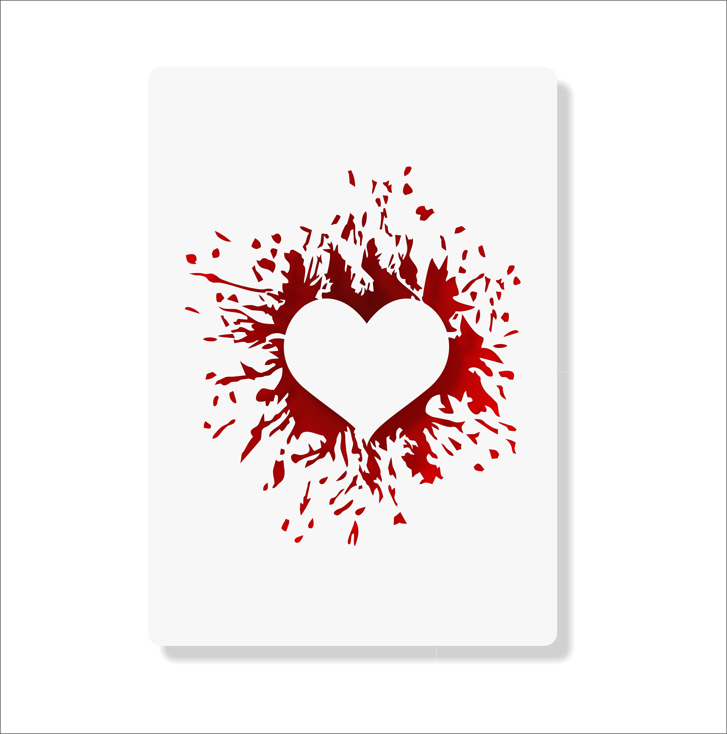 Paint Splatter Heart Stencil