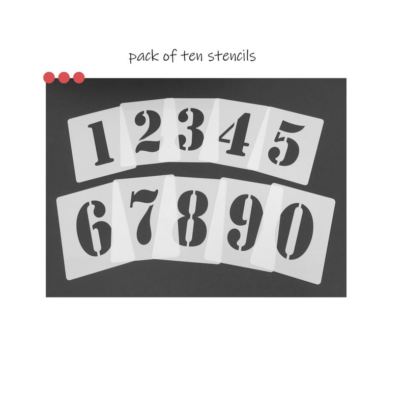 Number Stencil Set Individual Digits 0 to 9 Ten Mylar Stencils ...