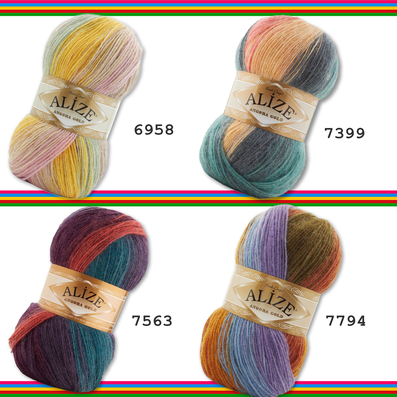 Alize 100 G Angora Gold Batik Gradient Yarn Knitting Crochet ...