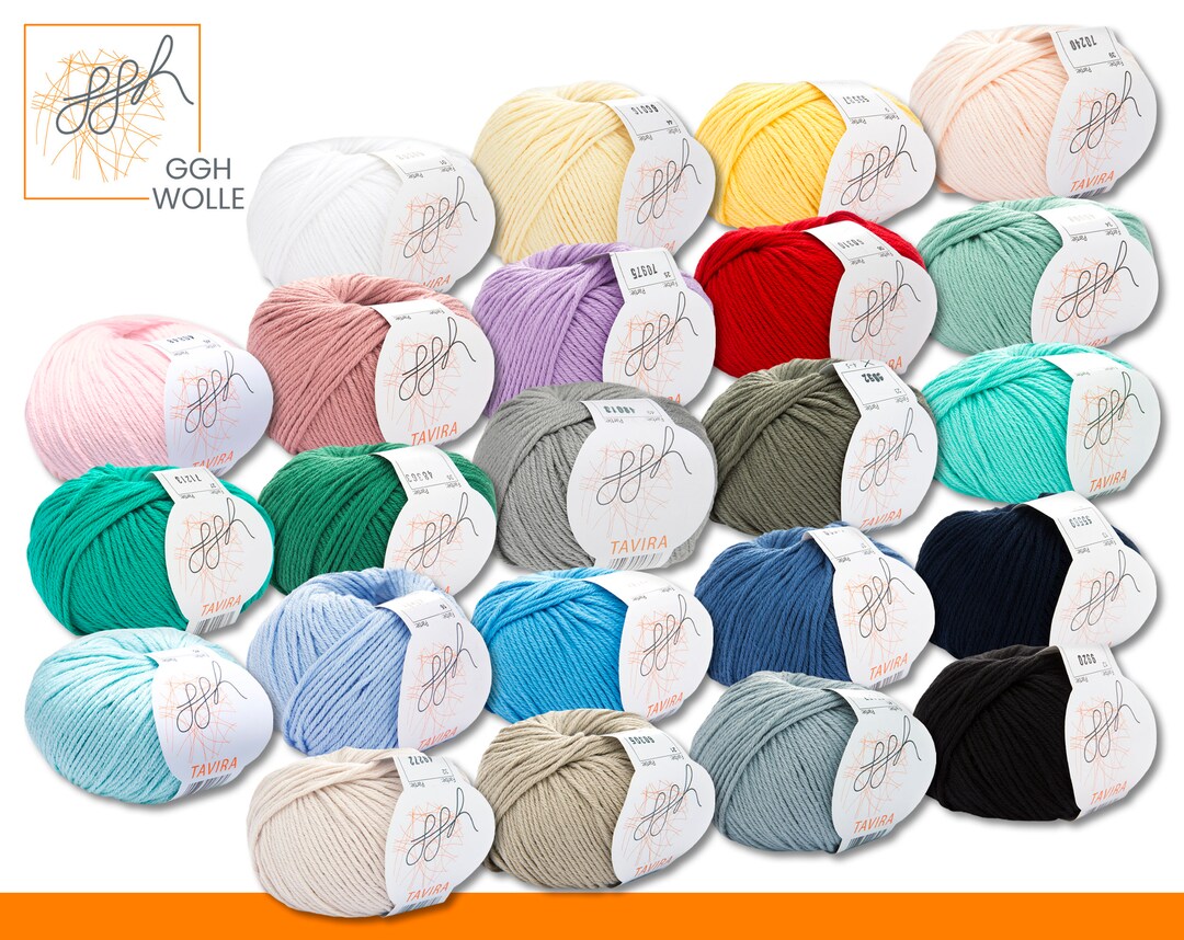 Ggh 50 G Tavira Cotton Yarn Wool Summer Yarn Amigurumi 23 Colours - Etsy
