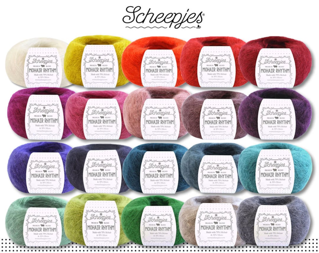 Scheepjes 5 X 25 G Mohair Rhythm Mohair Blend Mohair Microfiber Wool Knitting Lace Yarn 20 ...