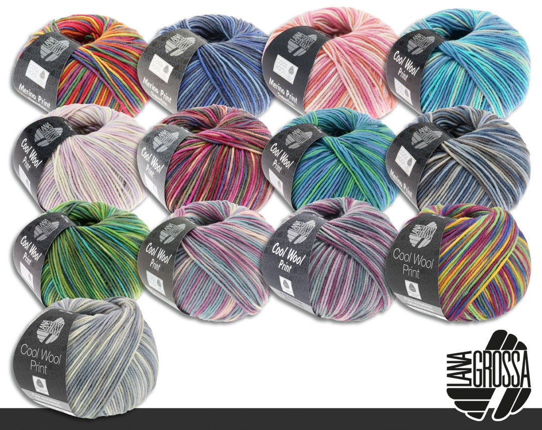 Lana Grossa 50 g Cool Wool Print Merinowolle Wolle waschmaschinenfest ...
