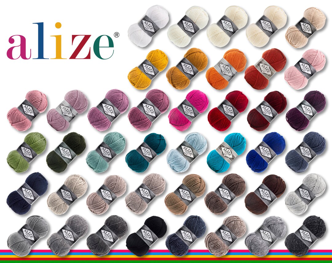 Alize 5 X 100g Superlana Maxi Thick Wool for Crocheting and Knitting ...