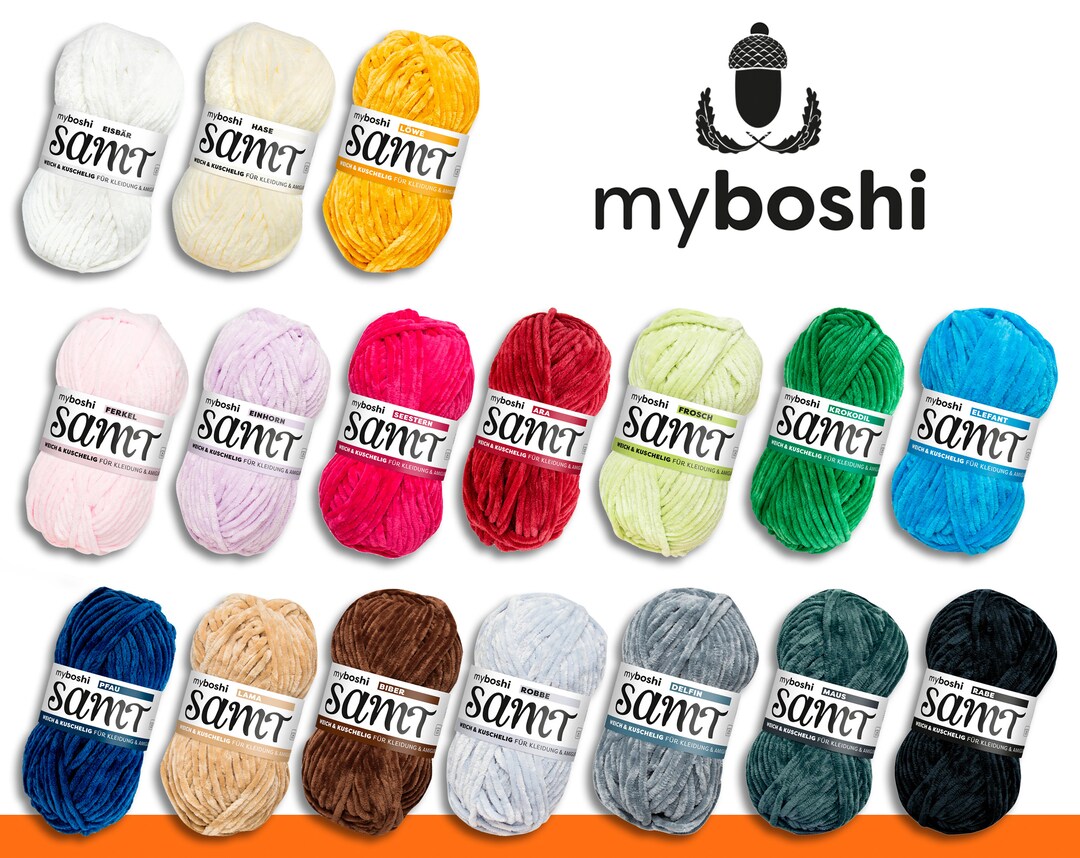 Myboshi 3 X 100 G Velvet Wool Chenille Yarn Baby Amigurumi Fluffy 17 ...