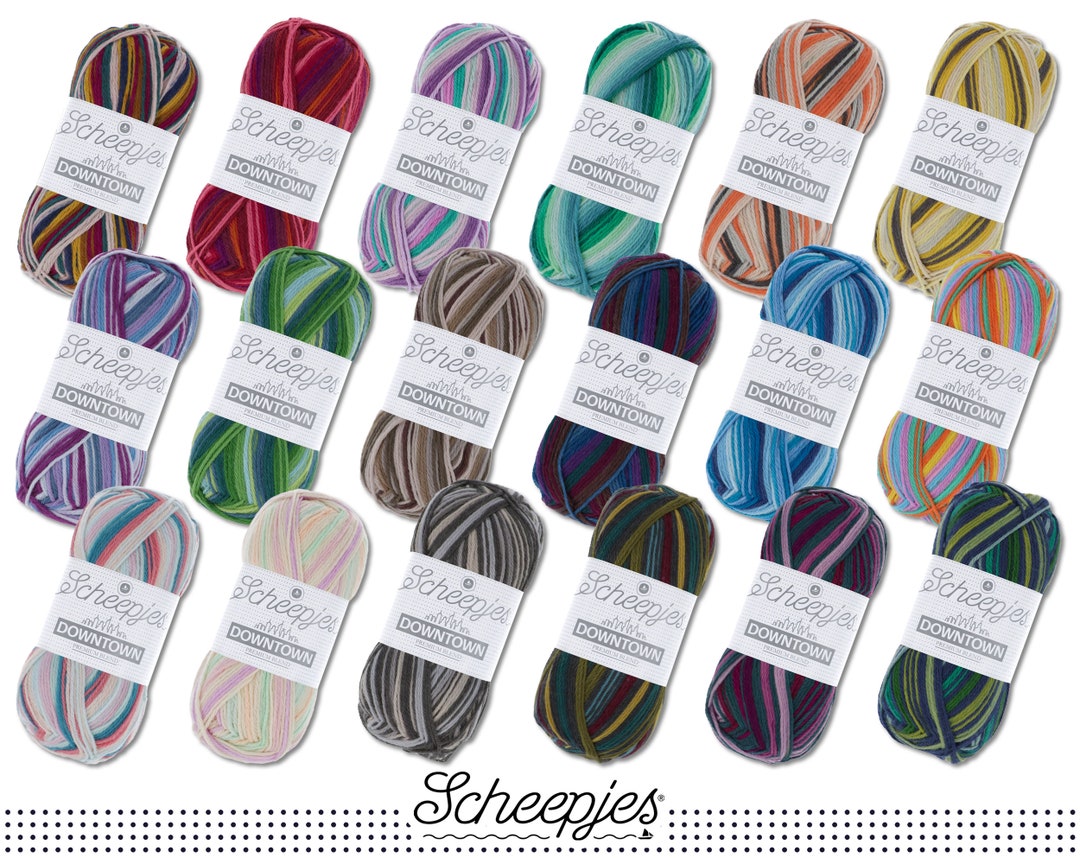 Scheepjes 50 G Downtown Extra Fine Merino Wool Knitting Crochet Mottled ...