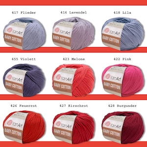 YarnArt 50 g Baby Cotton Wolle Garn Baumwolle Polyacryl Häkeln Stricken ...
