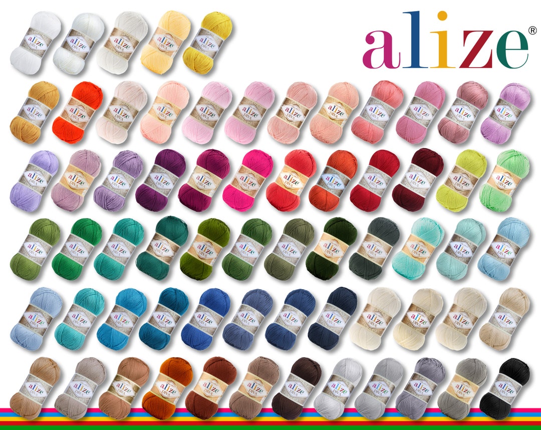 Alize 100g Diva Wool Yarn Silk Effect Soft Crochet Knitting 65 Colors ...