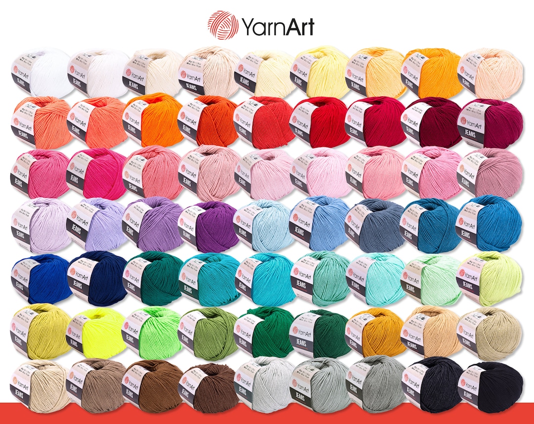 YarnArt 50g Jeans Knitting Crochet Wool Cotton Pastel Colors 63 Colors ...
