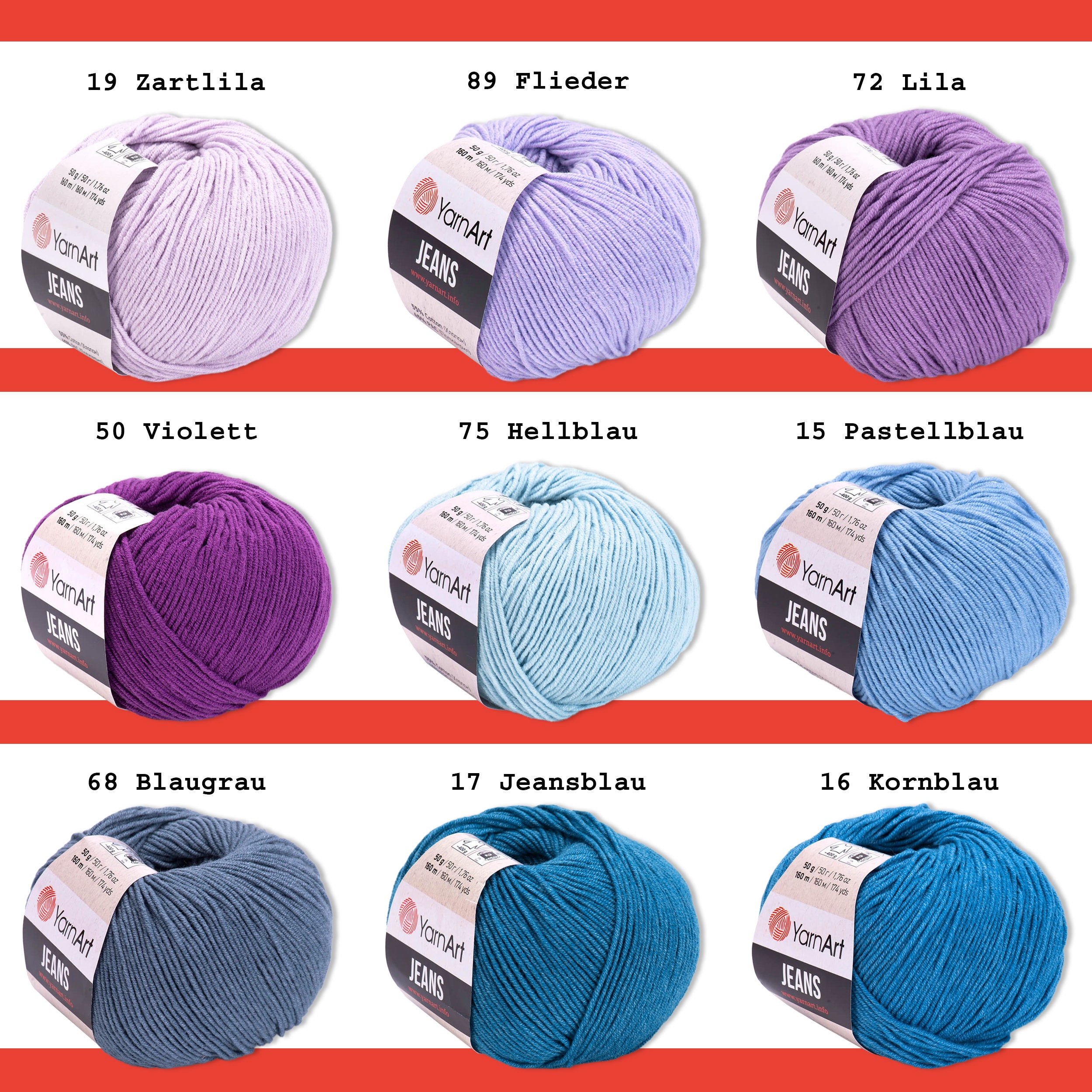 YarnArt 50 g Jeans Stricken Häkeln Babywolle Garn Wolle - Etsy.de