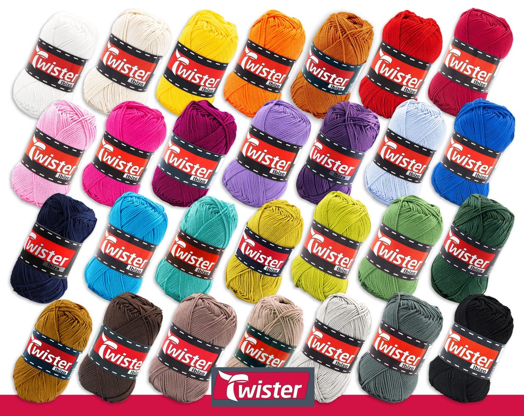 Twister 50 g Ibiza Uni Baumwolle Sommergarn Babygarn Stricken Häkeln ...
