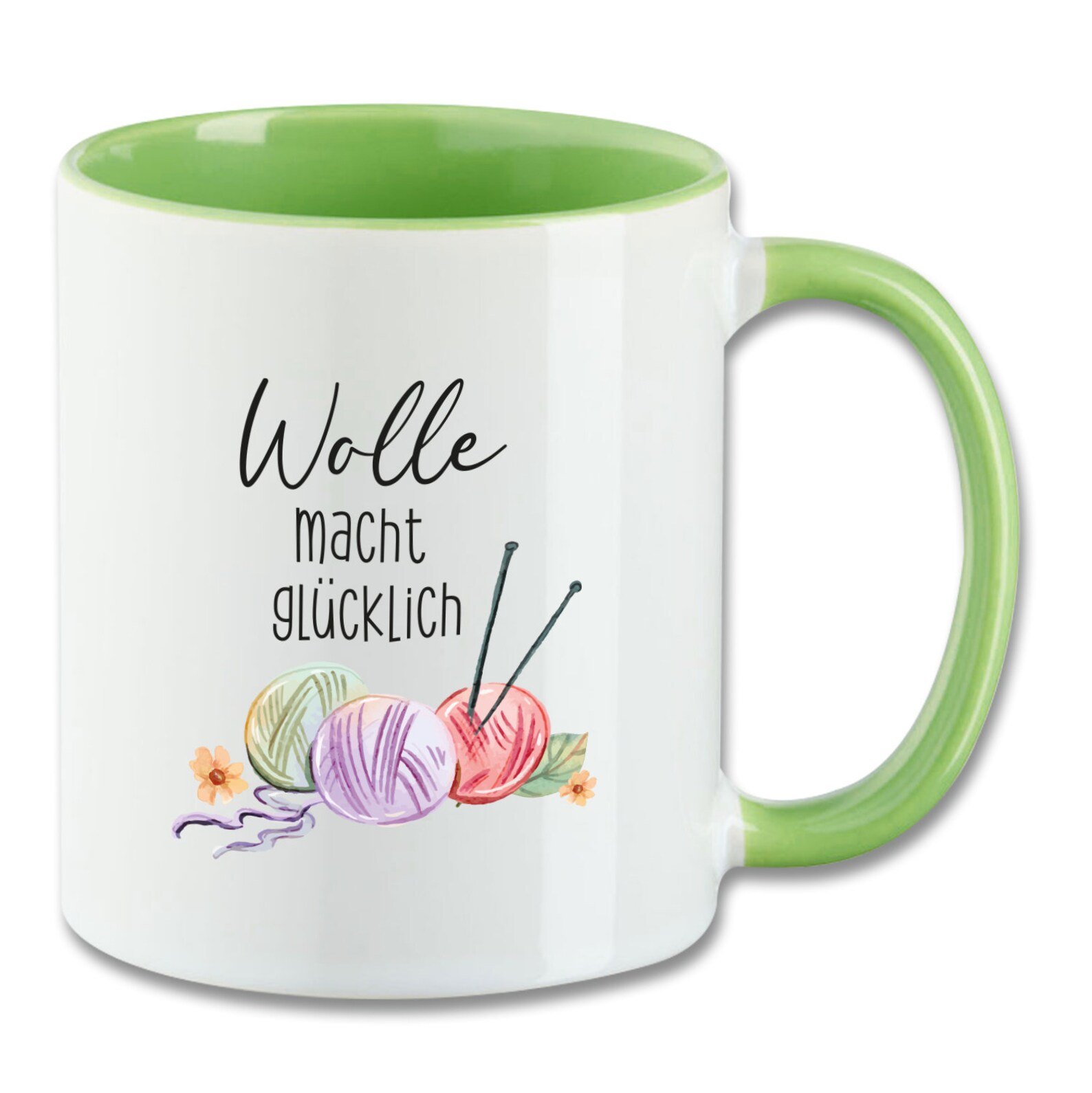 Mug With Saying T105 "wool Makes You Happy" Ceramic Handle and Inside ...