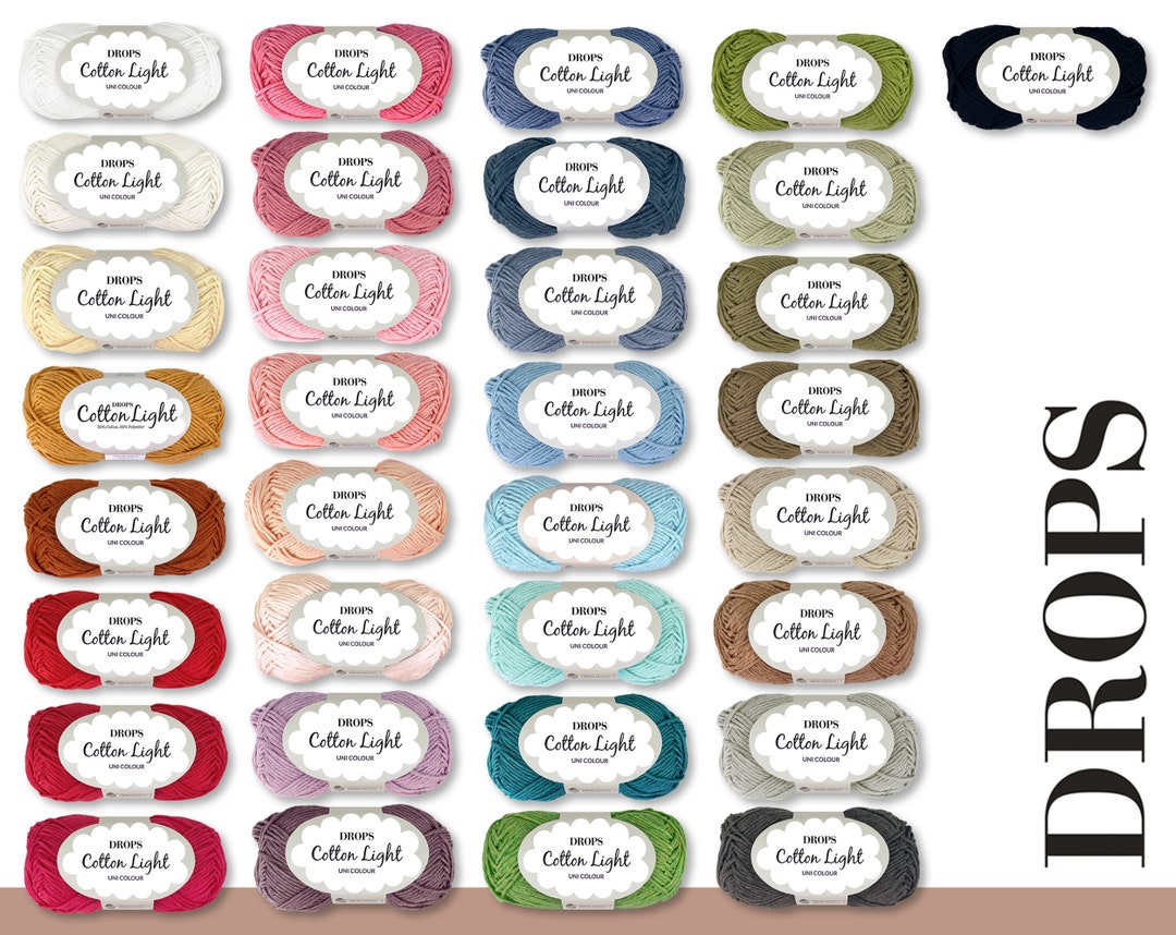Drops 50 G Cotton Light Cotton Blend Yarn Knitting Crochet Wool Yarn 33 ...