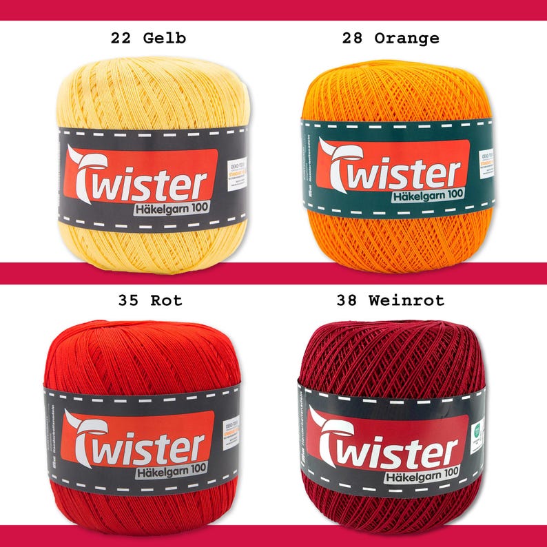 Twister 100 G Crochet Yarn 100 Mercerized Combed Gassed Cotton Crochet ...