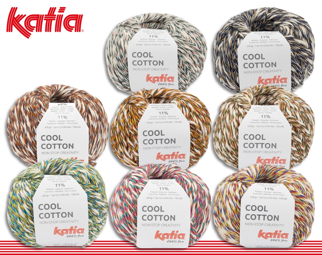 Katia 50 g Cool Cotton coton dégradé fil fantaisie laine 8 couleurs ...
