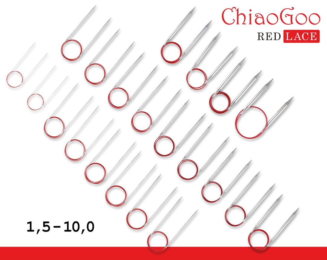 Chiaogoo Red Lace Circular Knitting Needles 40 Cm Stainless Steel High ...