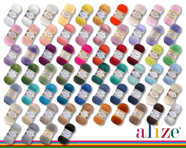 Alize 100g Diva Wool Yarn Silk Effect Soft Crochet Knitting 64 Colors ...