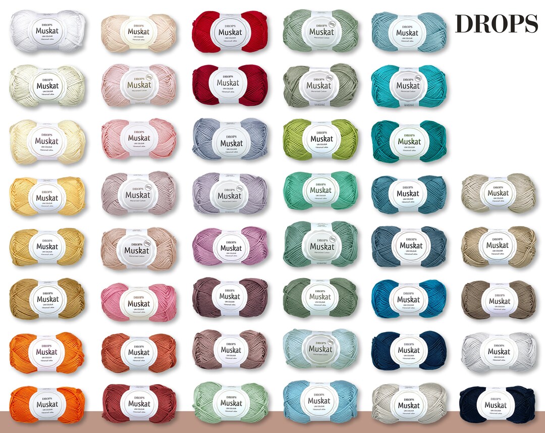 Drops 5 X 50 G Nutmeg Wool Yarn Knitting Crocheting Cotton Mercerized ...