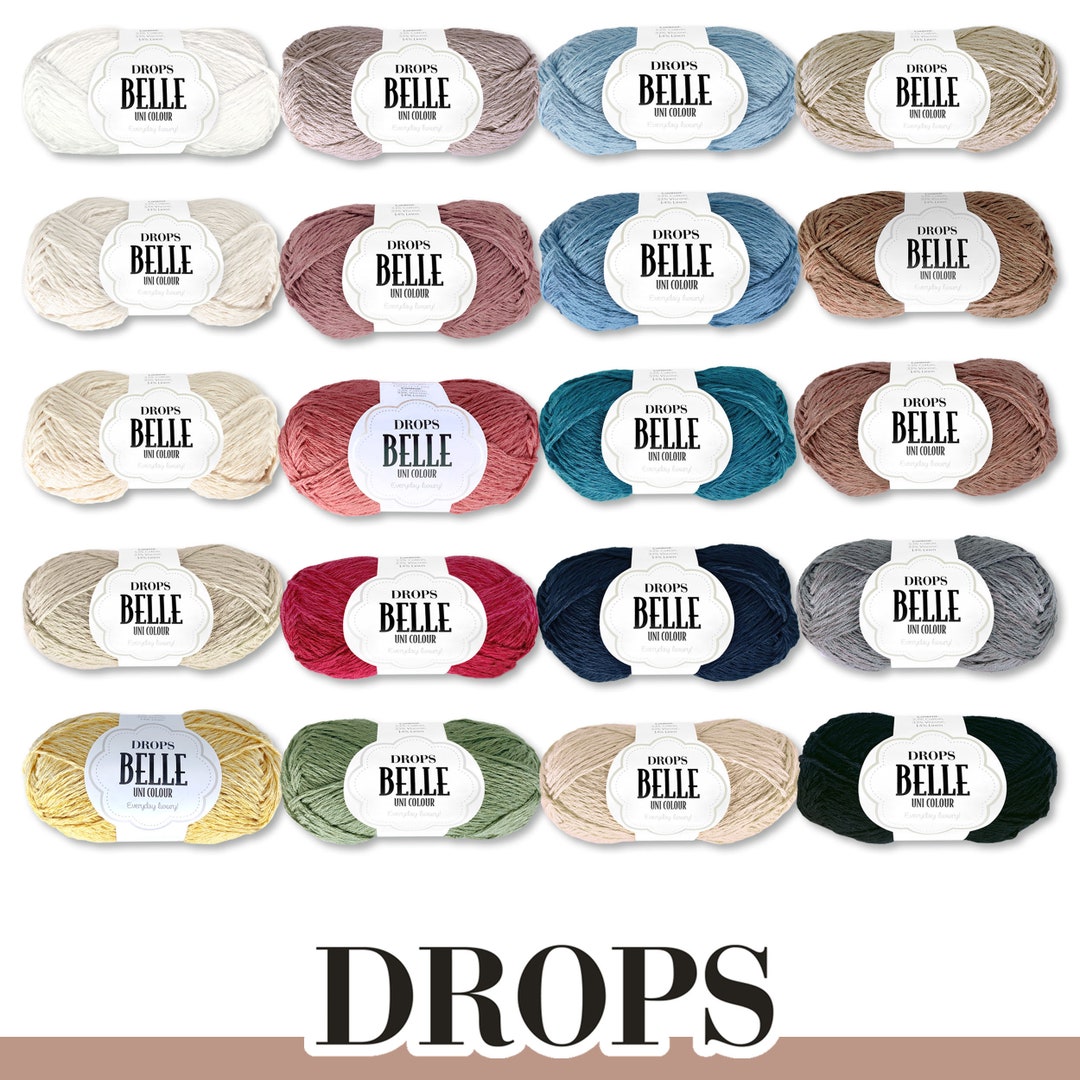 Drops 5 X 50 G Belle Wool Cotton Linen Viscose Summer Yarn Baby Yarn ...