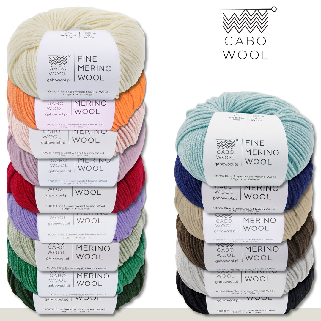 Gabo Wool 50 G Fine Merino Wool Fine Merino Wool 15 Different Colours ...
