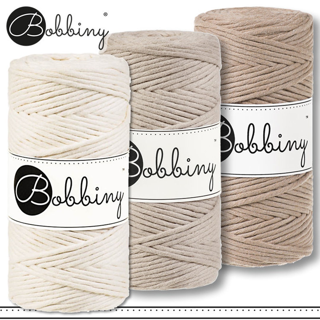 Bobbiny 3 X 100 M 3 Mm Macramé Cord Natural Beige Sand - Etsy