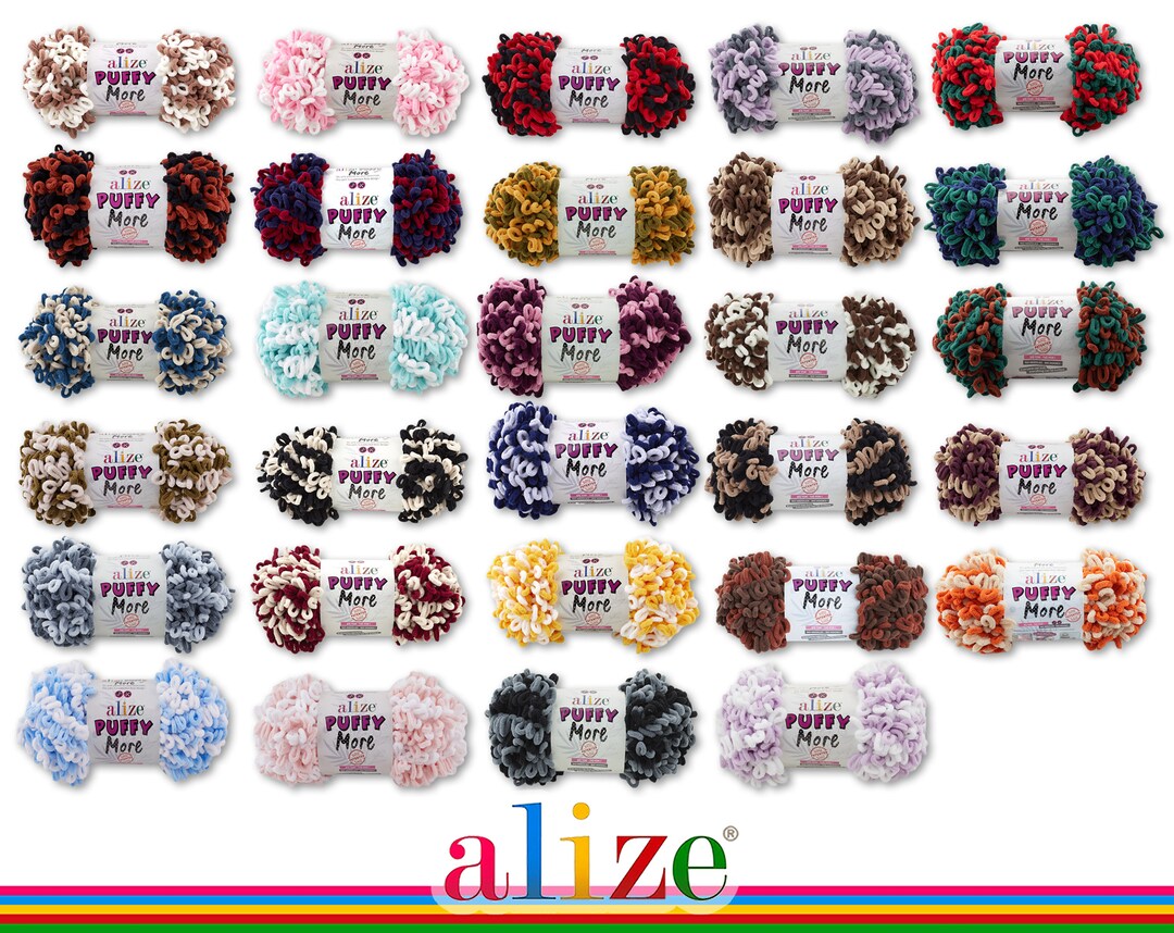 Alize 5 X 150 G Puffy More Finger Knitting Hand Knitting Loop Wool ...