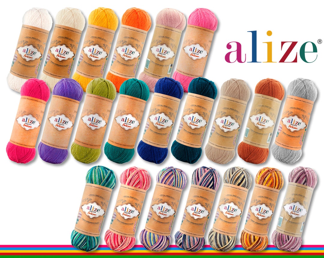 Alize 100g Superwash Artisan Sock Yarn, 22 Colors - Etsy