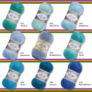 Alize 100g Diva Wool Yarn Silk Effect Soft Crochet Knitting 64 Colors ...