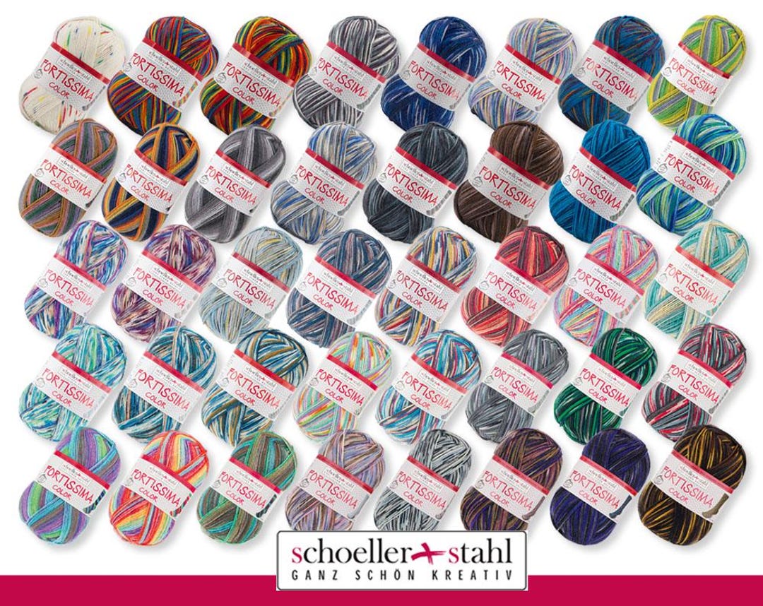 Schöller and Stahl 100g Fortissima Color 4-ply Wool Knitting Crochet 40 ...
