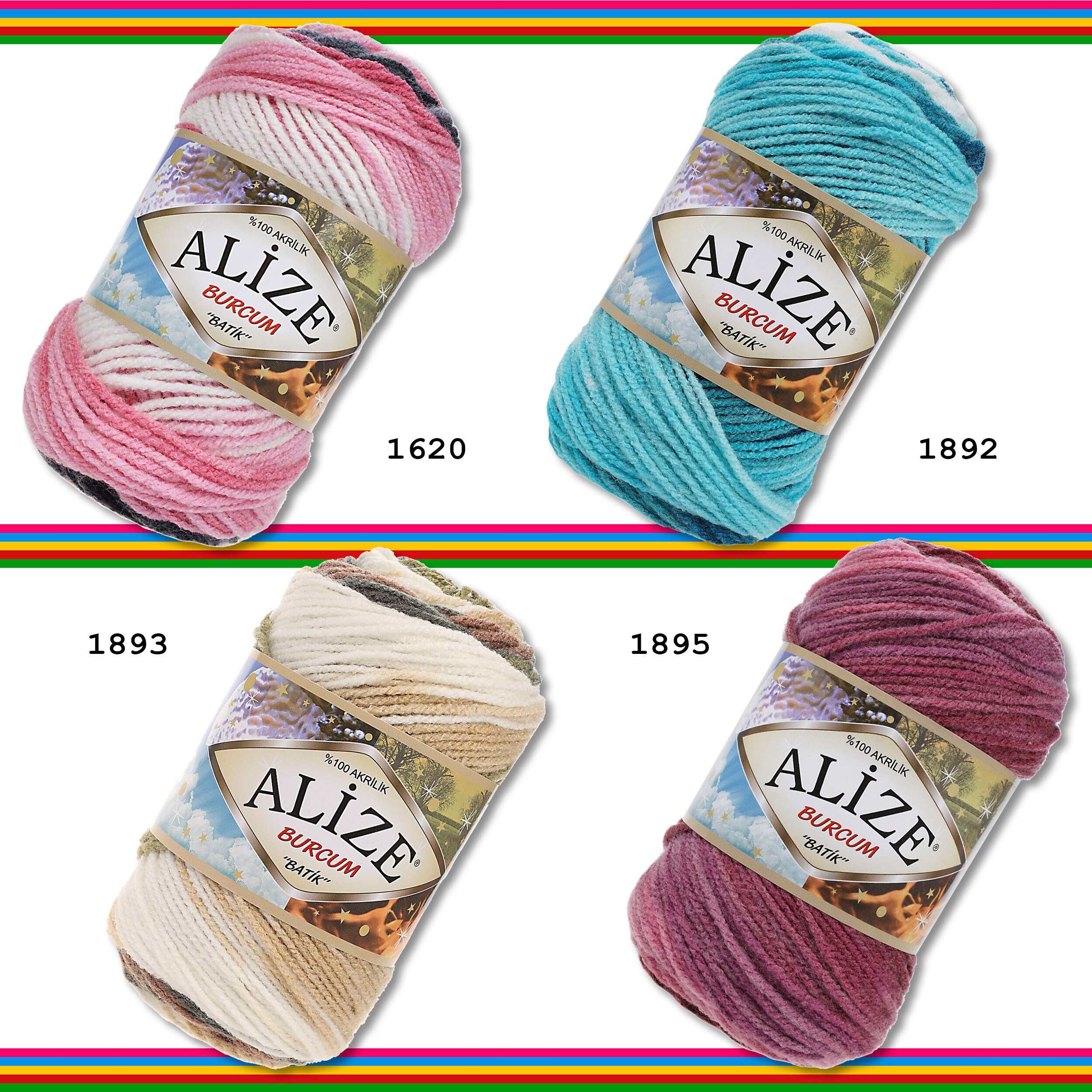Alize 100g Burcum Batik Garn Wolle mit Farbverlauf 100% Acryl - Etsy.de
