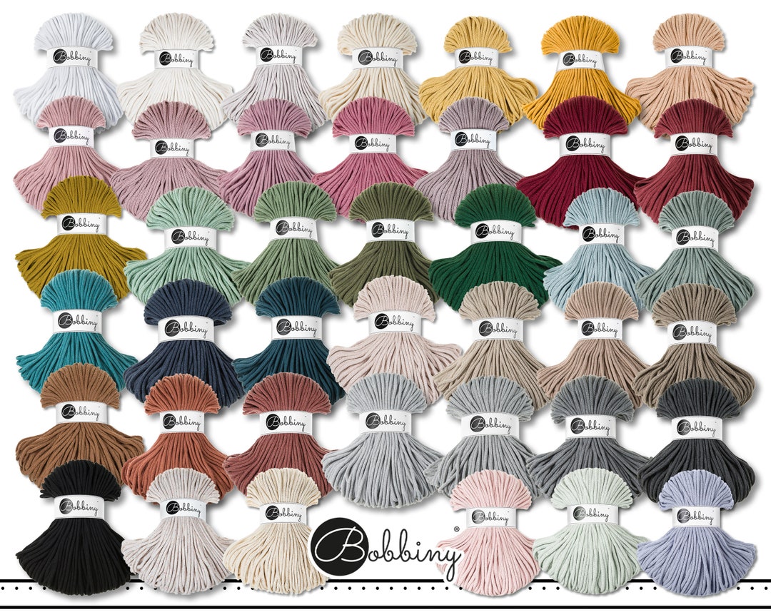 Bobbiny 5 m Flechtkordel Premium Ø 5 mm Textilgarn Häkeln Makramee ...