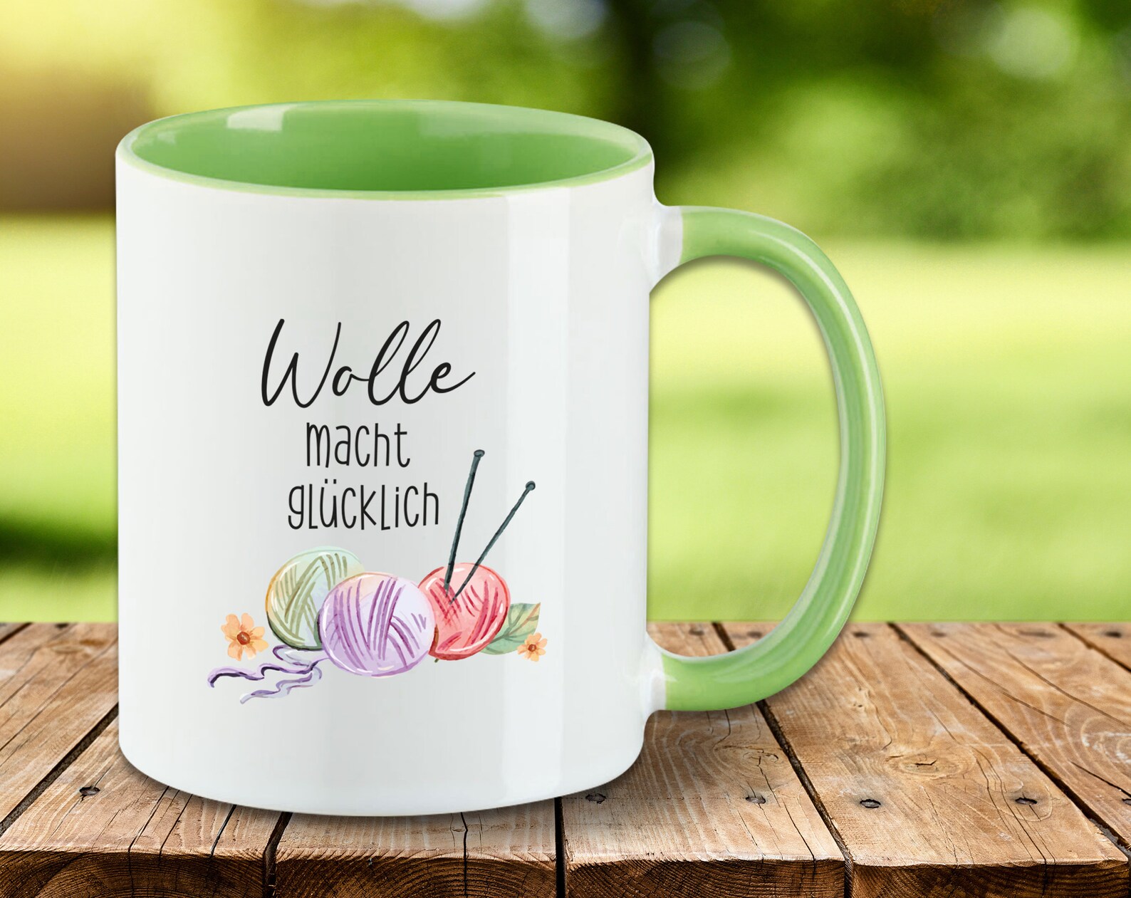 Mug With Saying T105 "wool Makes You Happy" Ceramic Handle and Inside ...