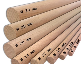 Wooden Round Rods - Etsy