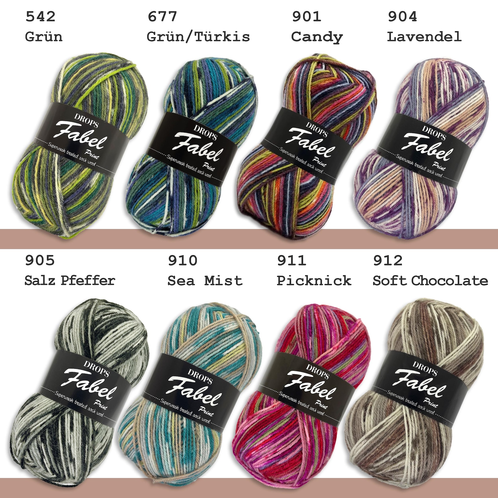 Drops 50 G Fabel Superwash Wool Sock Yarn Knitting Crochet Yarn Wool ...