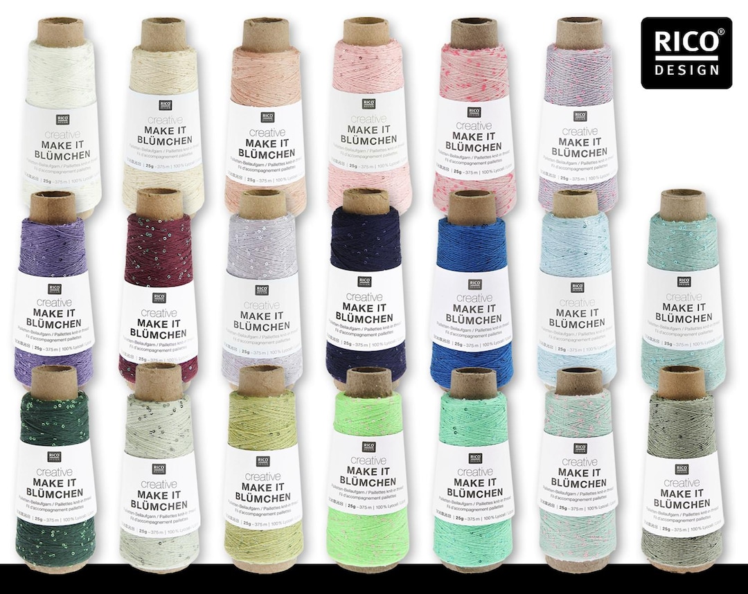Rico Design 25g Creative Make It Floral Sequin Yarn for Knitting and ...