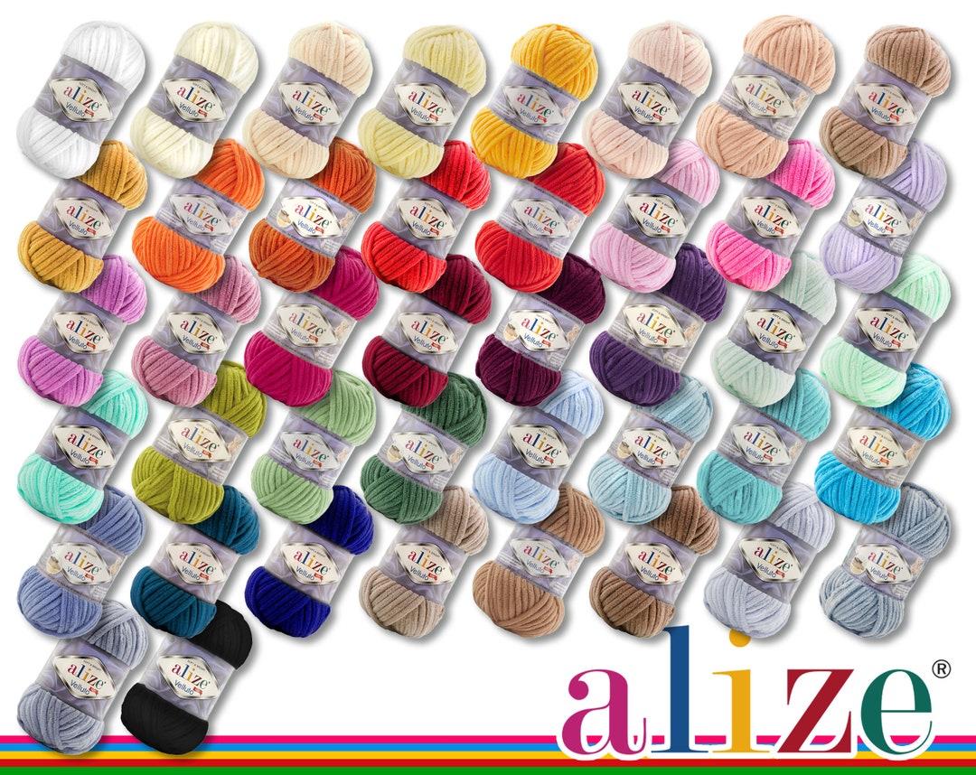 Alize 3 X 100 G Velluto Wool Yarn Chenille Velvety Fluffy Cuddly Baby ...