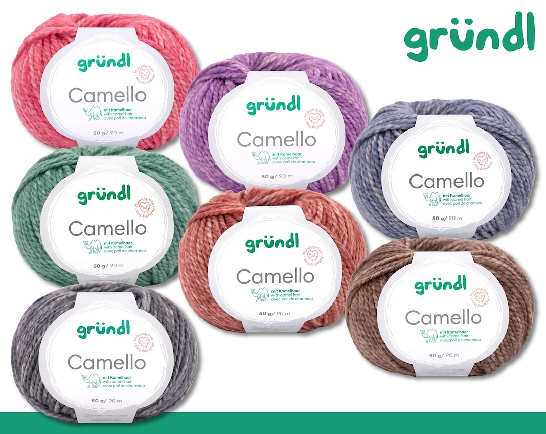 Gründl 5 X 50 G Camello Natural Yarn Mottled Winter Yarn Camel Hair New ...