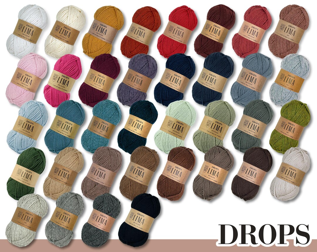 Drops 50g Lima Uni | Mix Wool Yarn Crochet Knitting Felting Virgin Wool ...