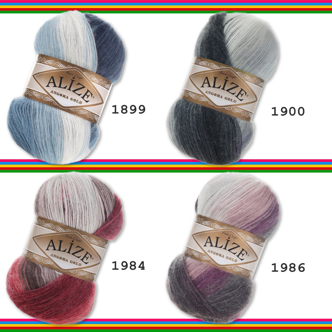 Alize 100 G Angora Gold Batik Gradient Yarn Knitting Crochet ...