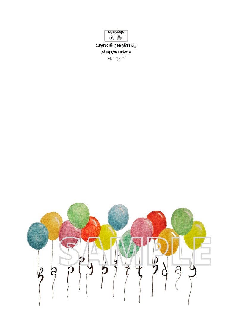 Printable Birthday Card Balloons - Happy Birthday Balloons - Printable ...