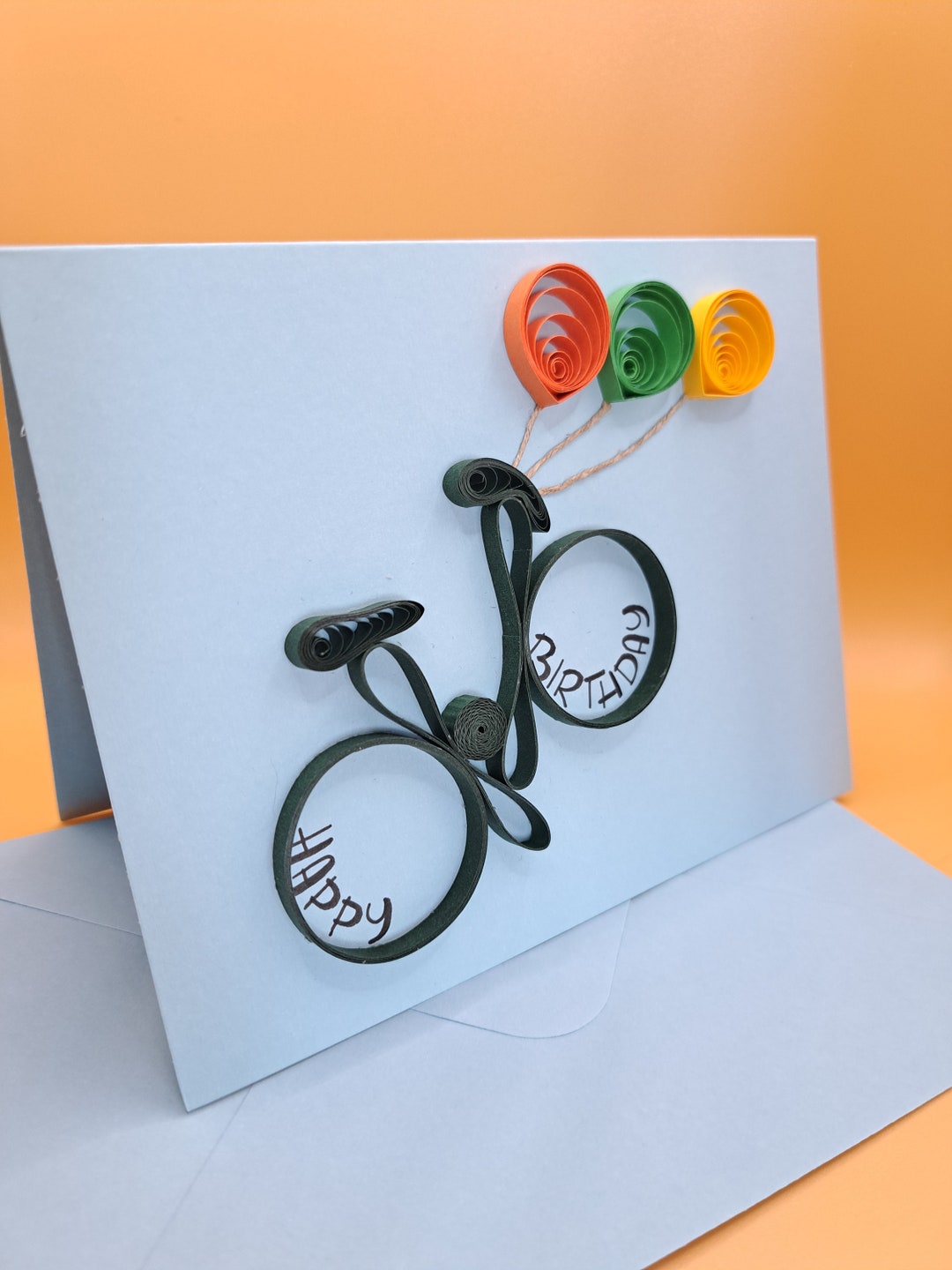 Bicycle Birthday Card Happy Birthday Bike Handmade Birthday Card Bike ...