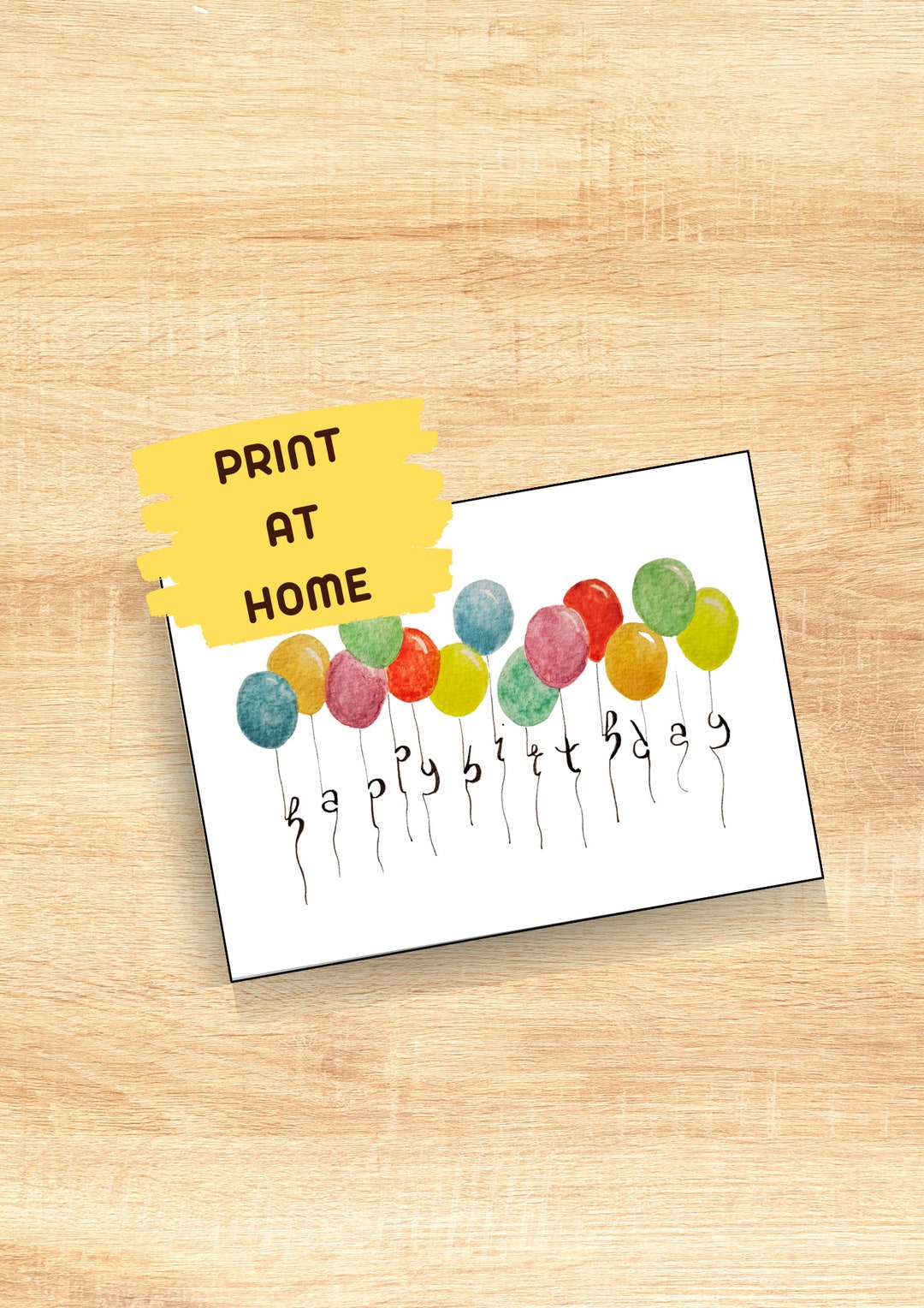 Printable Birthday Card Balloons - Happy Birthday Balloons - Printable ...