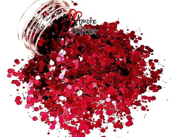Ruby Red Glitter | Etsy