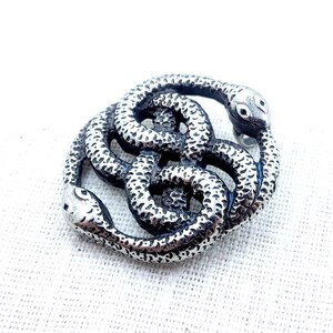 Stainless Steel Ouroboros Pendant: Two Entwined Snakes in Infinity ...