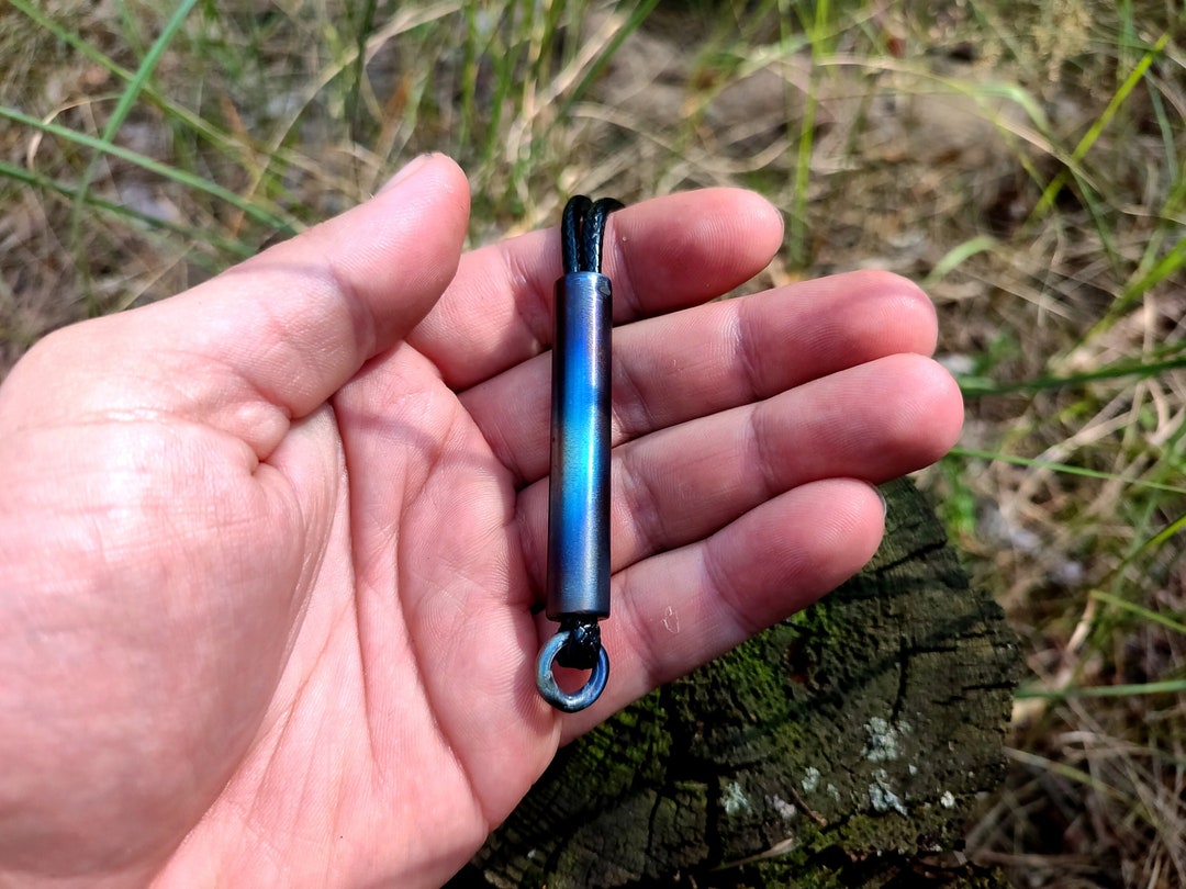 Rainbow Titanium Long Cylinder Pendant EDC Necklace for EDC - Etsy