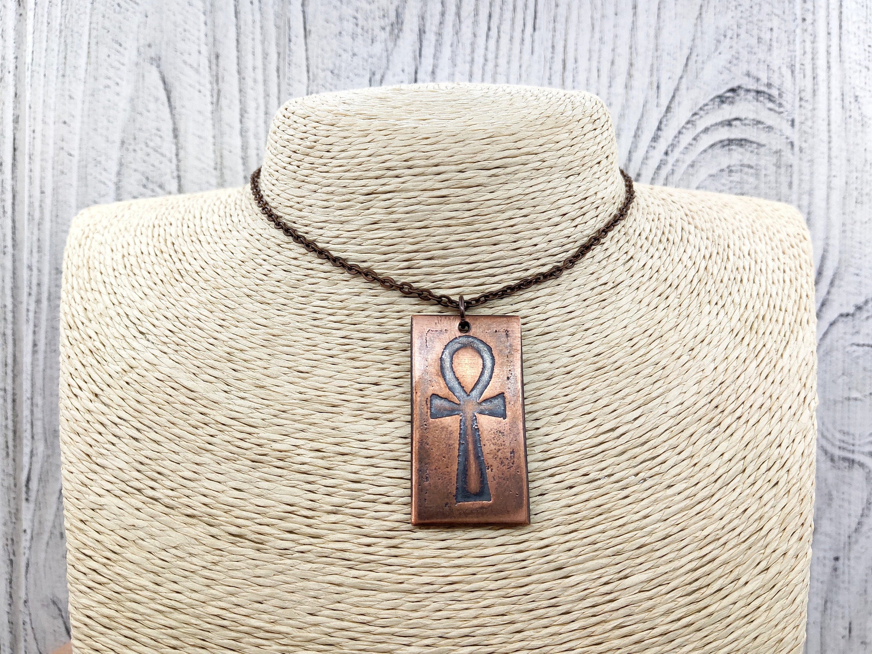 Gothic Copper Ankh necklace Egyptian copper ankh medallion | Etsy